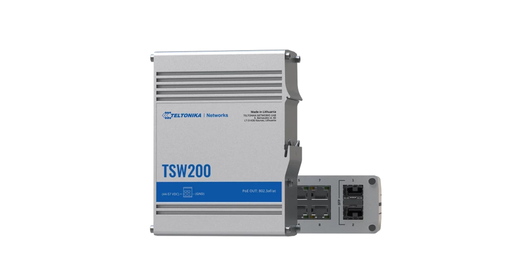 TSW200 Ipari Switch 8 x Gigabit Ethernet port és 2 x SFP port POE+ ...